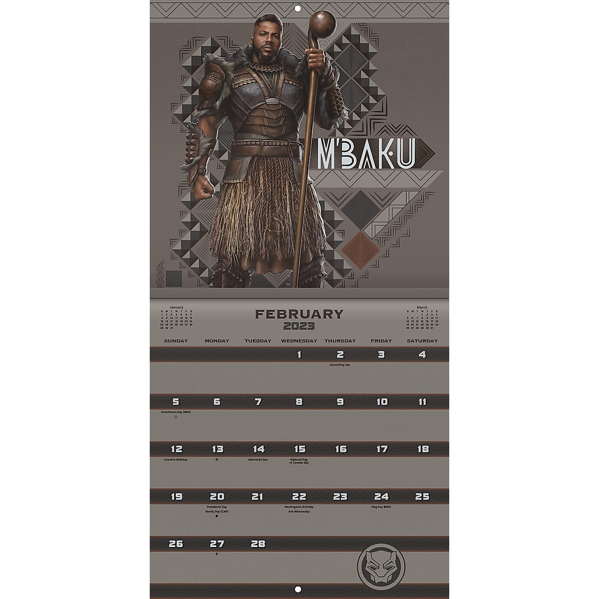 2023 Marvel Black Panther: Wakanda Forever Wall Calendar