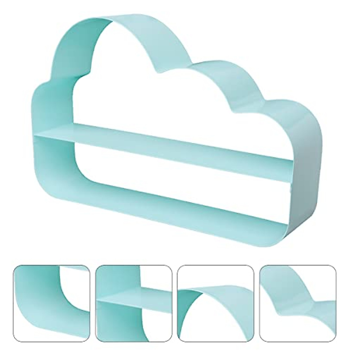 HOMSFOU 1pc Creative Shelves Holder Decorative Decor DIY Floating Shelve Display Exquisite Geometric Wall-Mounted Organizer Nursery Bedroom Hanging Metal Cloud Living