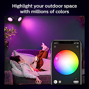 Philips Hue White and Color Ambiance PAR38 Outdoor Spotlight, Two-Pack, Requires Hue Bridge, Compatible with Alexa, Apple HomeKit and Google Assistant