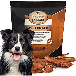 Sweet Potato Slices - Dog Treats - Single Ingredient Grain Free for Dogs, Best High Anti-Oxidant Healthy 100% Natural Thick Cut Dried Sweet Potato Dog Treats With No Added Preservatives (8oz)