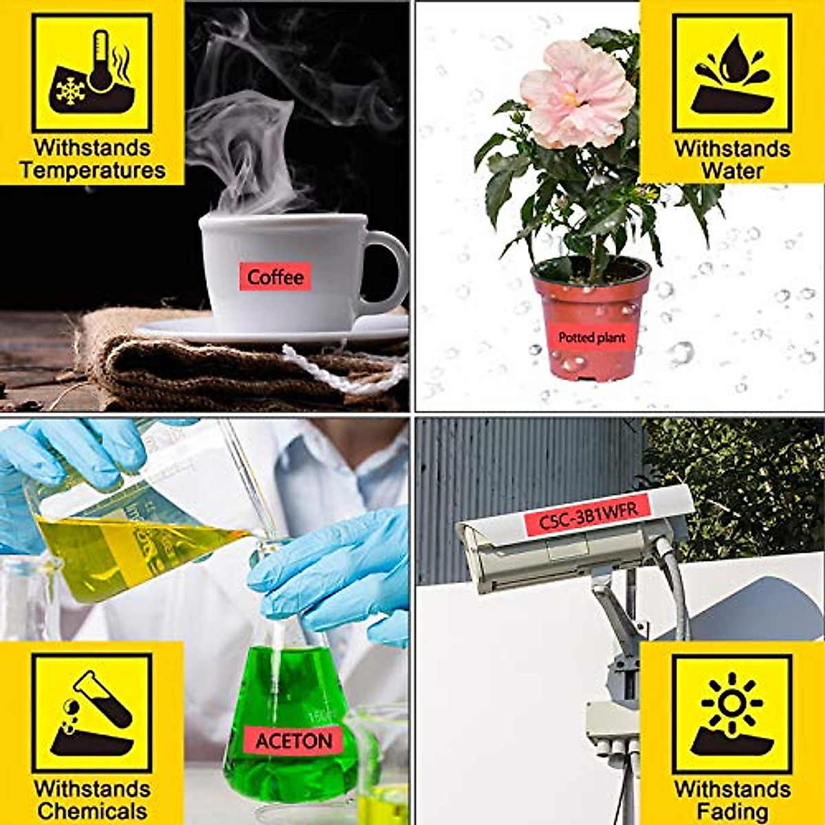 GREENCYCLE 5 Pack Replacement AZE Tapes 12mm 0.47 Inch 1/2" Black on Red Laminated Label Tape TZe-431 TZe431 TZ431 TZ-431 Compatible for Brother P-Touch Cube PTD210 PTD600 PTH110 PT1230 Label Maker