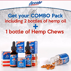 Accob - 2 Hemp Oil for Dogs and Cats - 200.000 MG - Hip Joint Pain, Stress Relief, Arthritis,Seizures, Chronic Pains,Anti-Inflammatory - Omega 3,6 & 9 - Organic- Calming Drops