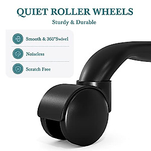 HOOMIC Rolling Stool Swivel Salon Shop Stool Chair Adjustable Drafting Stool Massage Spa Stool with PU Leather Cushioned in Black…