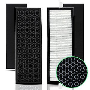 VNAF93 2 Sets T500 True HEPA Filter And Carbon Pre Filter Replaces TF-60 / TF60-MP TF60 Filter Compatible With Alen T500 Tower Air Purifier
