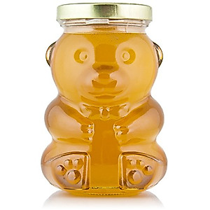 Nakpunar 12 pcs 9 oz Glass Bear Jars with Gold Lids for Honey, Candies, Piggy Banks (12, Gold)