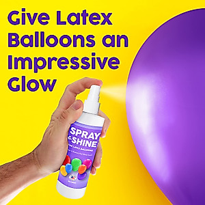 8 oz Shine Spray for Balloons - Latex Balloon Gloss Shine for a Brilliant Appearance - Hi Gloss - Brillo Para Globos - Made in USA 8oz Balloon Spray for Latex Balloons - Spray Shine - Made in USA