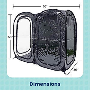 WeatherPod – The Original Pop Up Spectator Pod – Extra Large Weatherproof Pop-Up Pod for up to 2 People – Lightweight, Easy Open & Close – Protection from Cold, Wind and Rain – 70” x 35”