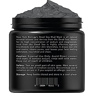 New York Biology Dead Sea Mud Mask for Face and Body - Spa Quality Pore Reducer for Acne, Blackheads and Oily Skin, Natural Skincare for Women, Men - Tightens Skin for A Healthier Complexion - 8.8 oz