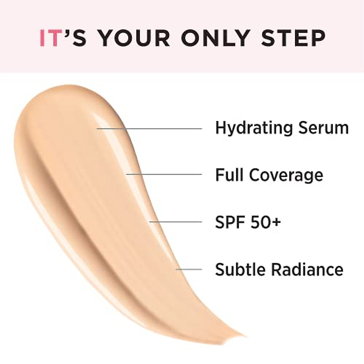 IT Cosmetics CC+ Cream Illumination, Light Medium (C) - Color Correcting Cream, Full-Coverage Foundation, Hydrating Serum & SPF 50+ Sunscreen - Radiant Finish - 1.08 fl oz