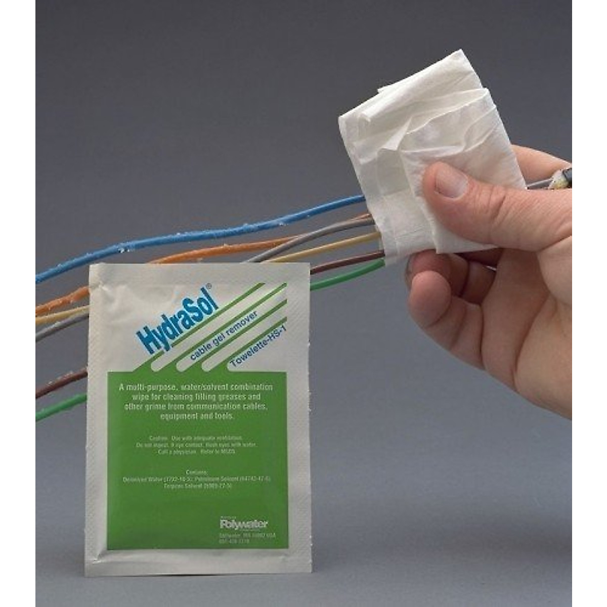 HS-1: Polywater Cable Gel Remover HydraSol Saturated Wipes, Pack of 4-L8