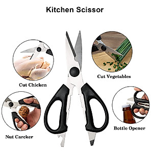 Kitchen Knife Sets with Block, 15-Piece High Carbon Stainless Steel Knife Block Set with Sharpener, Ultra-Sharp kitchen knives with Triple Rivet Wood Handle Perfect for Cooking Cut