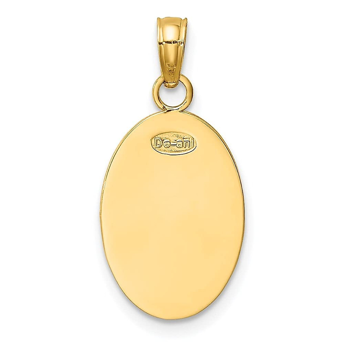 Diamond2Deal 14k Yellow Gold Saint Christopher Medal Pendant for Women (L- 22 mm W- 11 mm)