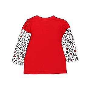 Sesame Street Elmo Girls Long Sleeve Shirt for Infant and Toddler Red