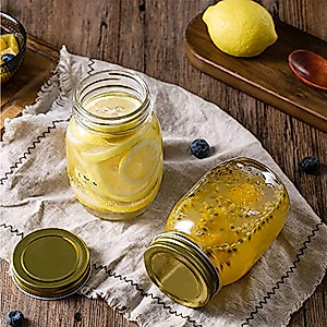 32 oz Glass Jars With Lids,Encheng Wide Mouth Ball Mason Jars 1000ml,Canning Jars For Pickles,Herb,Jelly,Jams,Honey,Glass Storage Jars Kitchen Canistes Containers Dishware Safe 9 Pack …