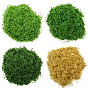 CFA6 4 x 35g Mixed 5mm Static Grass Terrain Powder Green Fake Grass Fairy Garden Miniatures Landscape Artificial Sand Table Model Railway Layout