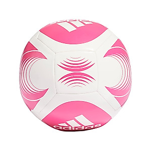 adidas Unisex Starlancer Club Soccer Ball, White/Shock Pink, 5