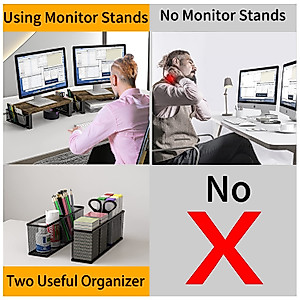 WESTREE Monitor Stand Riser with Storage, Desktop Computer Monitor Stand, Multi-Purpose Desk Organizer Shelf for Laptop Computer PC