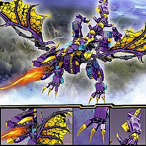 HEGOAI 2-in-1 Japanese Dragon Building Set, Animals Toy Set for Boys 8-14 Years Old, Ideal Gift for Thanksgiving, Halloween, Christmas, Birthday, 475 Pieces (Compatible with Lego Sets)…