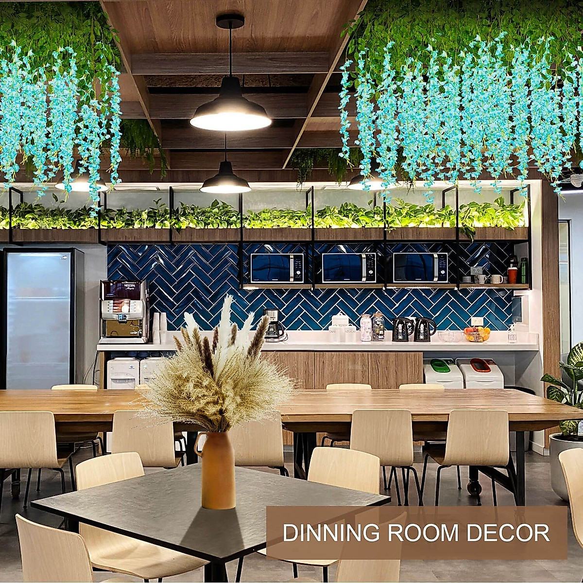 FOEVAFLO Artificial Wisteria Flowers Garland, Hanging Vines with Flowers for Wedding Arch, Party, Wall Backdrop Decor, 7.2ft/pcs (4pcs, White)