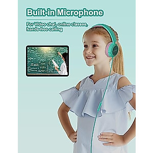 ZIUMIER Kids Headphones Wired, Headphones for Kids with Microphone for Boys Girls, 85dB/ 94dB Volume Limited, Foldable Toddler Headphones for School Airplane Travel,iPad, Fire Tablet, Kindle