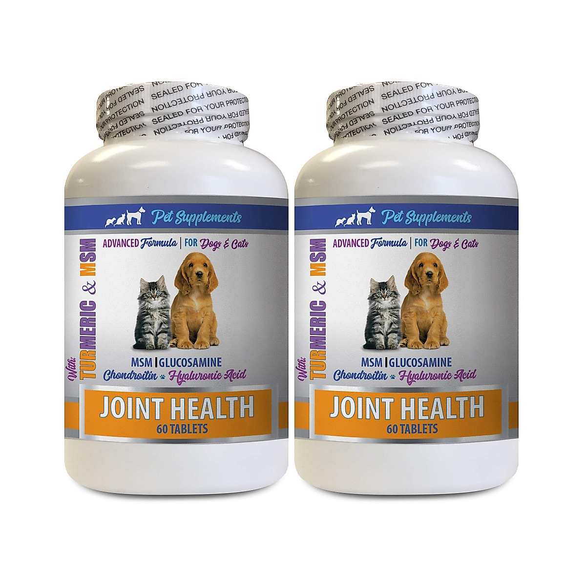 dog joint inflammation supplement - PET JOINT HEALTH - DOGS AND CATS - TURMERIC AND MSM - INCREASE MOBILITY - DECREASE INFLAMMATION - PREMIUM - joint supplements for dogs with turmeric - 2 Bottles (12