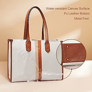 ESTARER Laptop Tote Bag 15.6 Inch, Women Laptop Bag Water-resistant Canvas Work Bag, Casual Shoulder Bag Handbag Briefcase Purse for Office/College/Travel