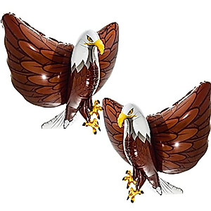 Giant Eagle Foil Balloons for Kids Party Decorations 32"3D Three Dimensional Aluminium Foil Brown Balloon Birthday Party Supplies Cute Baby Shower Decorations Independence Day Supplies 1