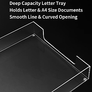 2 Pack Paper Tray Acrylic Desk Organizer Letter Trays Desk Tray Document Tray File Holder Tray Plastic Inbox Tray for Acrylic Desk Accessories-Magazines-Notebooks-Folders-Stationery,Clear Supports