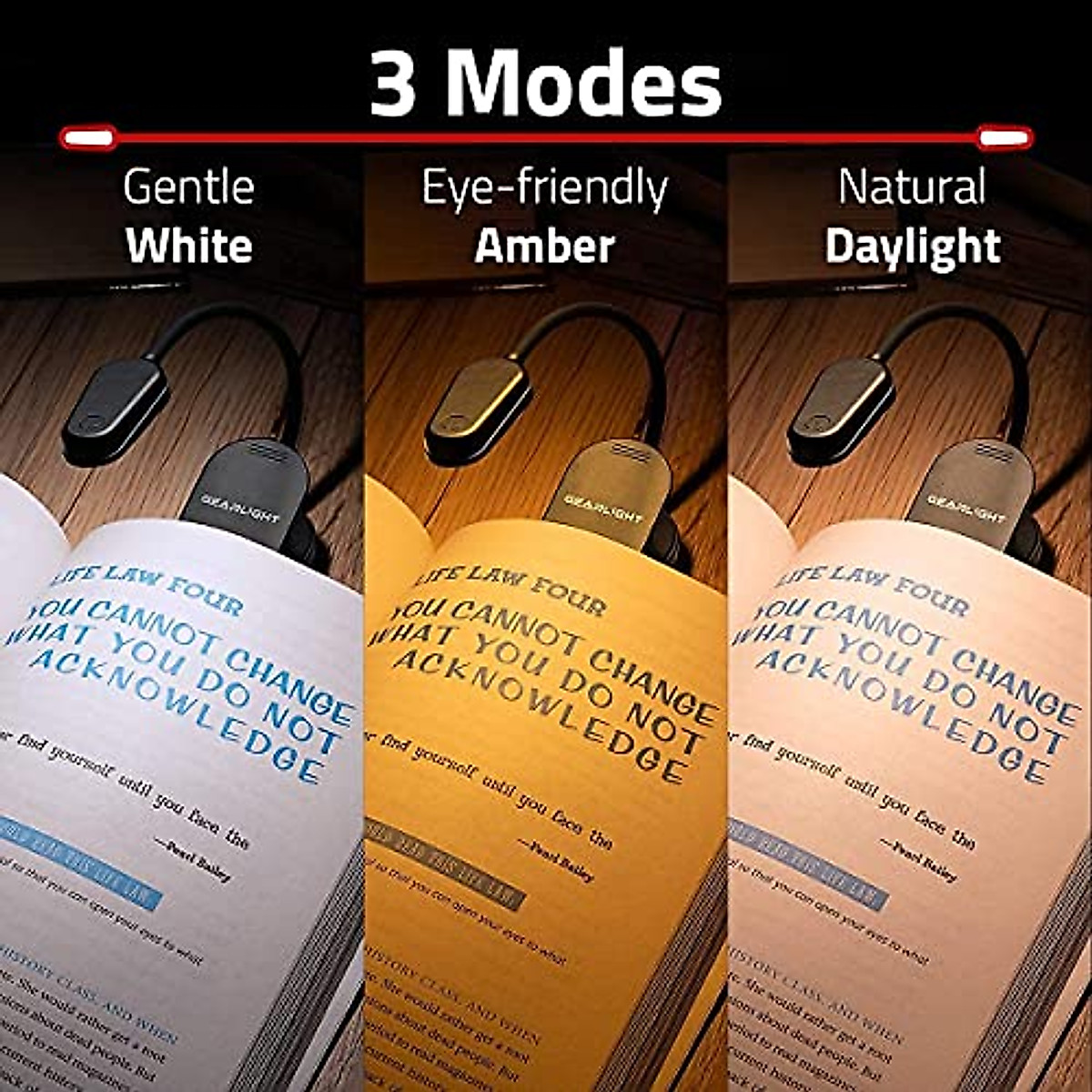 GearLight Rechargeable Book Light for Reading in Bed - Stocking Stuffers 2 Pack Adjustable LED Clip-on Reading Light for Books in Bed - Reading Lamp Book Accessories for Adults & Kids