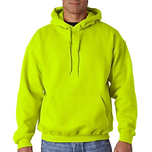Gildan Mens DryBlend Pullover Hooded Sweatshirt, Medium, Safety Green