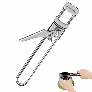 Jar Opener for Weak Hands+1 Rubber Gripper Pad Adjustable Stainless Steel Bottle Opener Jar Opener for Seniors with Arthritis Lid Opener Jar Cap Opener with No Slip Grip for Kitchen Canning Tools