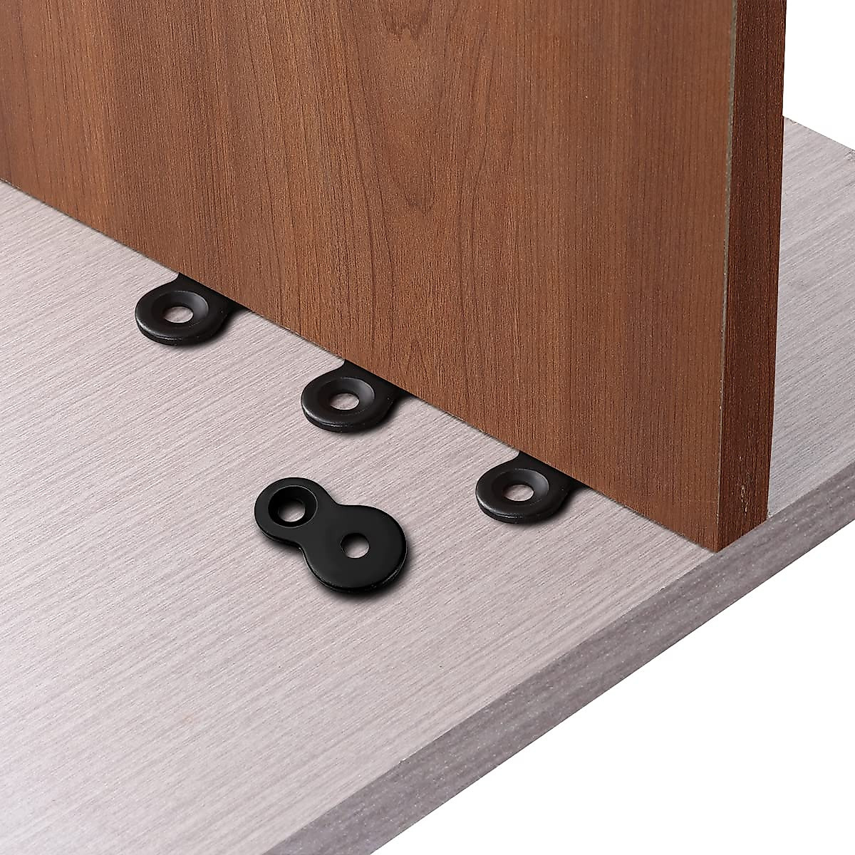 Figure 8 Fastener, Heavy Duty Table Top Fasteners, Desktop Clips Tabletop Connector Bracket (Black) (20) (40)