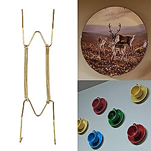 EEEKit Dish Display Plate Hangers, 10-Pack 10 Inch Wall Plate Spring Hook Holder Hanging Wire for The Wall Home Decoration Accessory 8/10/12Inch