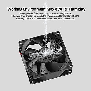 12V Moisture-Proof Fan 120mm 2-Pack High Speed 12 Volt DC 2Wire 3Pin Exhaust Cooling Fan 3000RPM