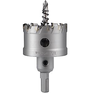 Anfrere TCT 2'' Hole Saw Bit for Hard Metal, Heavy Duty TCT Carbide Cutting Hole Saw Bit with Center Drilling Bit and SDS Shank and L-Wrench for Stainless Steel, Iron, Aluminium, Alloys, Plastics