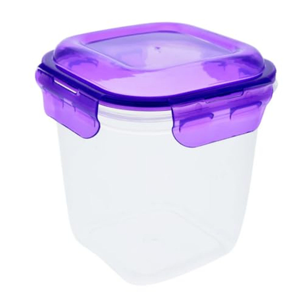 Surefresh Tall Square Plastic Containers with Clip-Lock Lids, Food Storage Containers, Deli, Slime, Soup, Meal Prep Containers 54 Oz | BPA Free | Leakproof | Easily Snap, Clear, 218466