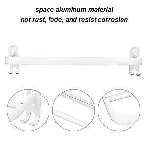 Double Rod Towel Rack,Otufan12.5x40cm/4.9x15.7 Space Aluminum Double Rod Perforated Bathroom Accessories Towel Rack Towel Hook Bathroom Accessories for Family Bathroom Hotel Toilet