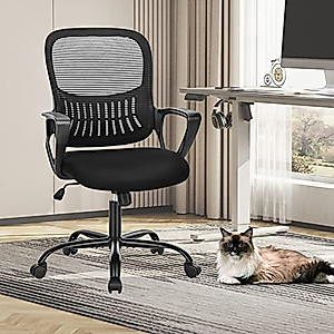 Office Chair, Ergonomic Office Chair Computer Chair Mesh Home Office Desk Chairs with Armrests, Rolling Swivel Chair with Lumbar Support Height Adjustable
