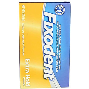Fixodent Denture Adhesive Powder Extra Hold - 1.6 oz, Pack of 3