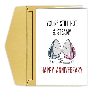 Happy 6th Anniversary Card, Iron Anniversary Card for Husband Wife, 6 Years Anniversary Card Gift for Him Her, Sixth Wedding Anniversary Card