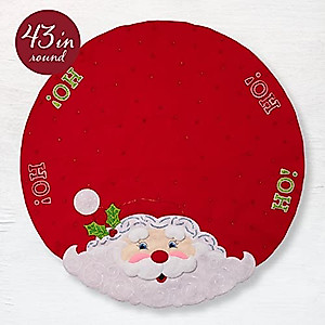 Bucilla, Jolly Santa, Felt Applique Christmas Tree Skirt Making Kit, Perfect for DIY Arts and Crafts, 89640E