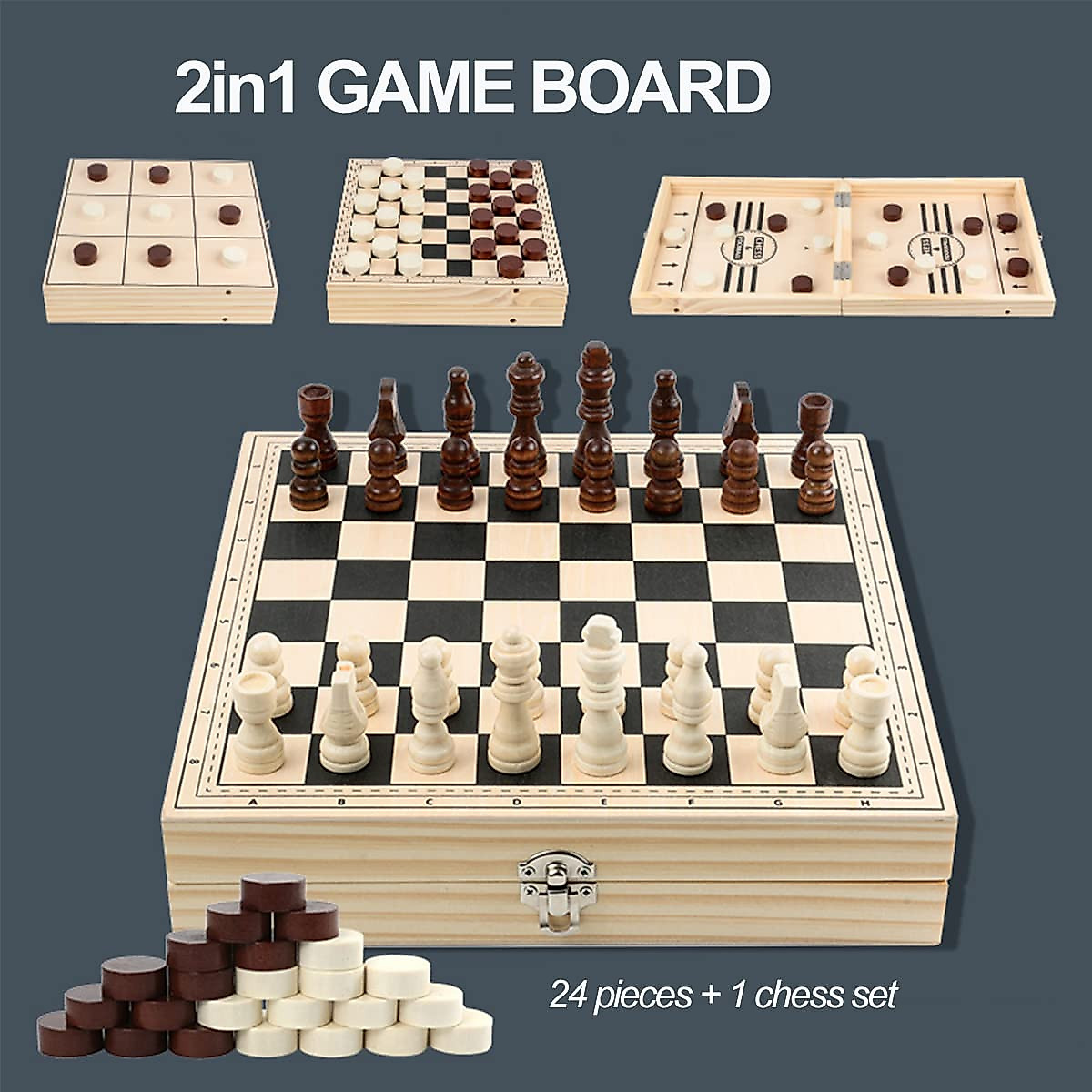 Inscape Data Fast Sling Puck Game Paced, Table Desktop Battle,Winner Board Games Toys for Adults Parent-Child Interactive Chess Toy Board Table Game(15.2 in x 9.4 in)