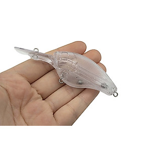 10PCS Unpainted Lure Blanks 10.10g 9.2cm with 6mm Free Fishing Eye Crankbait Baits Simulation Blank Body Clear Hard Baits Trout Salmon Minnow Lure Popper Lures Topwater Freshwater 203