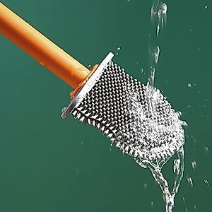 SAAKO Modern Toilet Bowl Brush Cute Wall Mount Silicone Toilet Brush Ideas Toilet Cleaner Brush and Holder Set Bathroom Cleaning