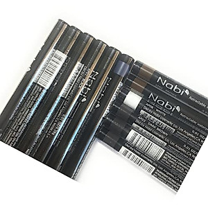 12pcs, 5 Colors, Nabi Retractable Waterproof Eye Liner, Roll It Up Eye Liner Pencil, Long Lasting Fade Resistant (Black, Dark Brown, Brown, Navy Blue, White)