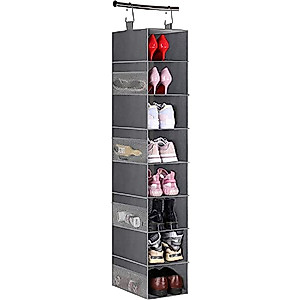 MISSLO 8-Shelf Hanging Shoe Organizer and 10-Shelf Hanging Storage Shelves for Clothes Closet Organizers