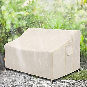 ZEJUN Outdoor Sofa Cover Waterproof, 600D Patio Couch Cover, 58" L x 28" D x 35" H, UV Resistant, Anti-fad, Dustproof Loveseat Sofa Cover for Patio Furniture, Porch loveseat, Lawn Bench Chairs