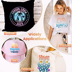 HTVSTD Gradient HTV Heat Transfer Vinyl - 15 Sheets 12 x 10 Inches Retro Patterned HTV Vinyl Ombre Heat Transfer Vinyl for T-Shirts DIY Iron on Vinyl Compatible with Sillhoutte Cameo and Cricut