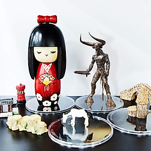 Outus 10 Pieces Plastic Action Figure Display Stands Round Figure Stand Miniature Bases for 6 - 8 Inches Figures (White)