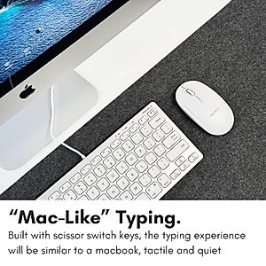 Macally Small USB C Keyboard - Plug & Play Compatible Wired Apple Keyboard for Mac Mini, MacBook Pro/Air, iMac, iPad, Windows, Chromebook with USBC Port - Compact & Mini USB Type C Keyboard - Silver
